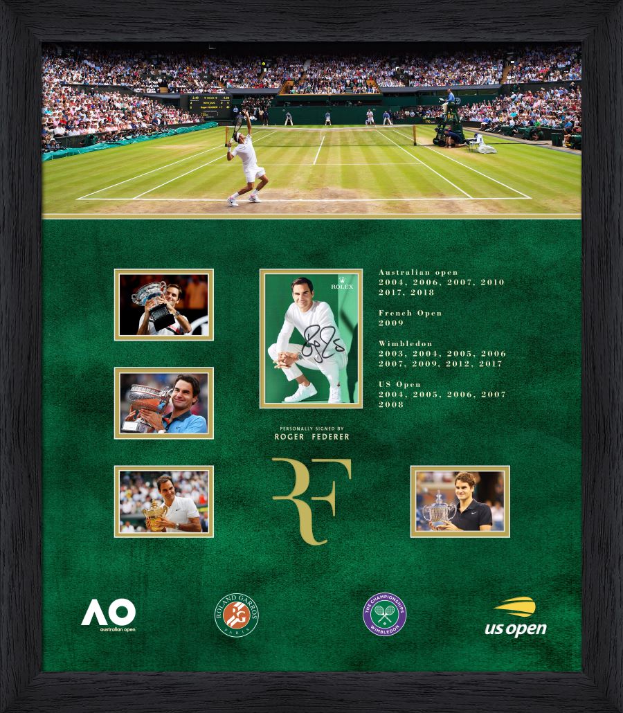Roger Federer Signed Photograph Display – Green Bean Memorabilia